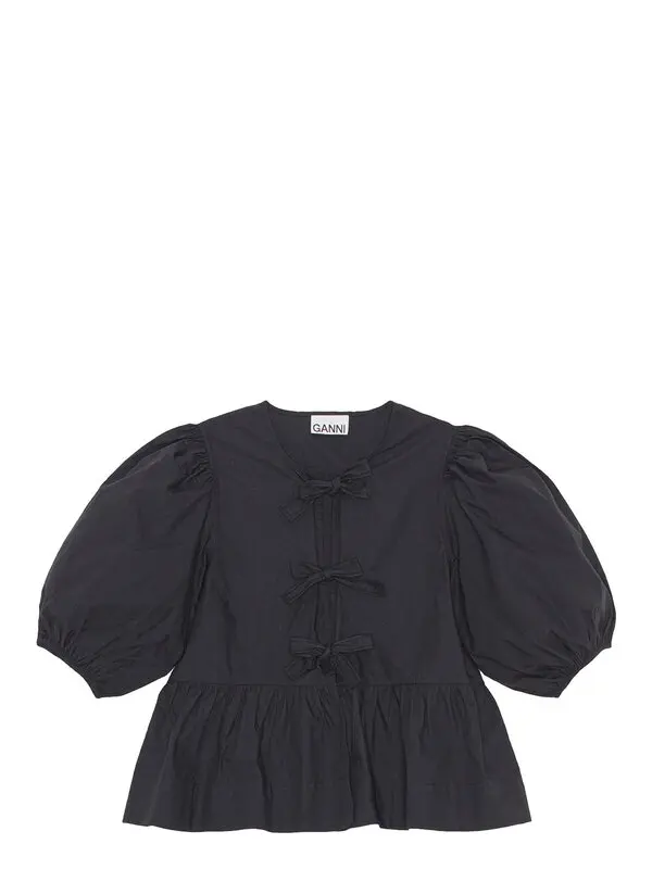 GANNI Poplin Shirt - Black