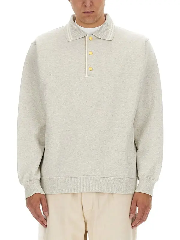Drole De Monsieur Sweatshirt Polo - Grey