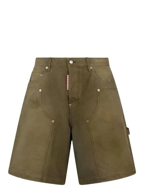 Dsquared2 Garment Dyed Carpenter Shorts - Green