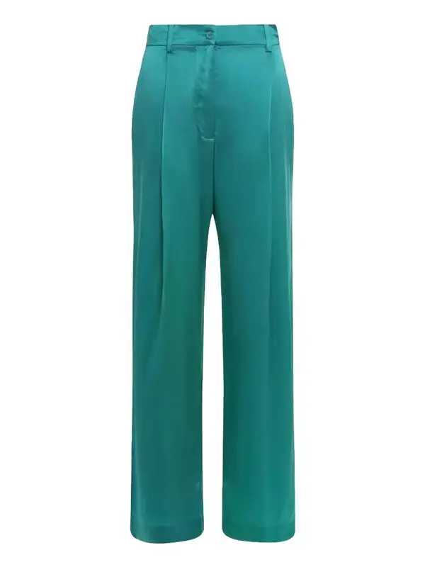 Sablyn Silk Trousers - Green