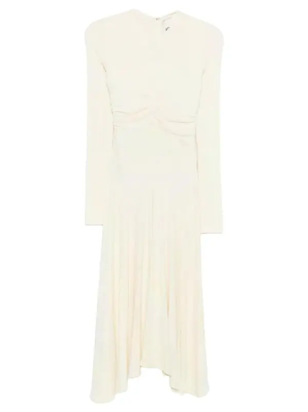 Isabel Marant Flora Ruched Midi Dress - Neutrals