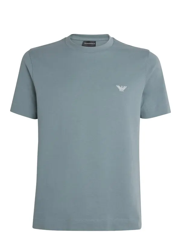 Emporio Armani Cotton Eagle Logo T-shirt - Blue