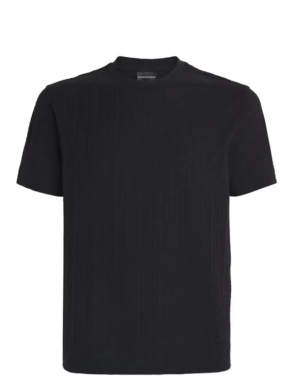 Emporio Armani Cotton Embossed T-shirt - Black