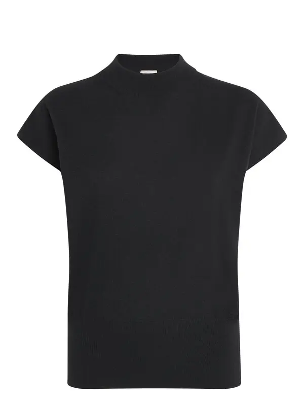 Agnona Cashmere Short-sleeve Sweater - Black