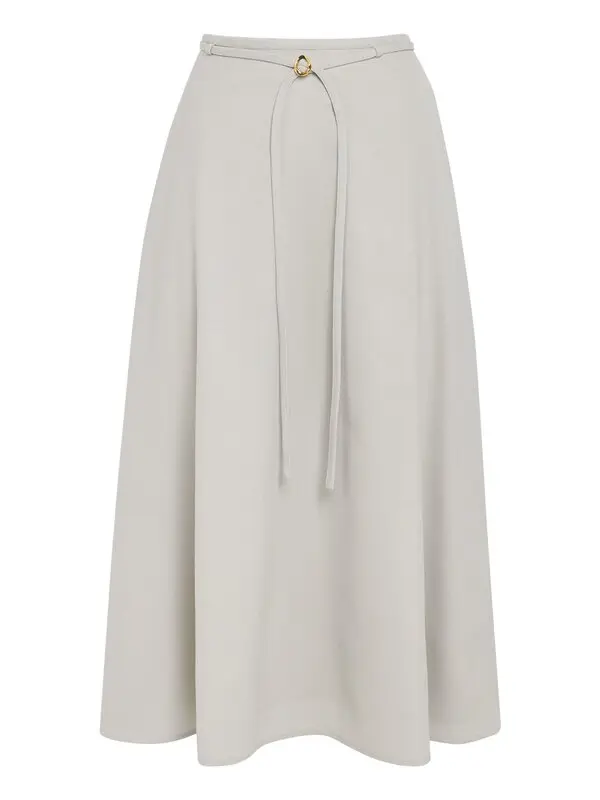 Agnona A-line Virgin Wool Midi Skirt - Grey
