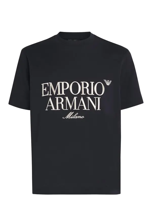 Emporio Armani Cotton Logo T-shirt - Blue