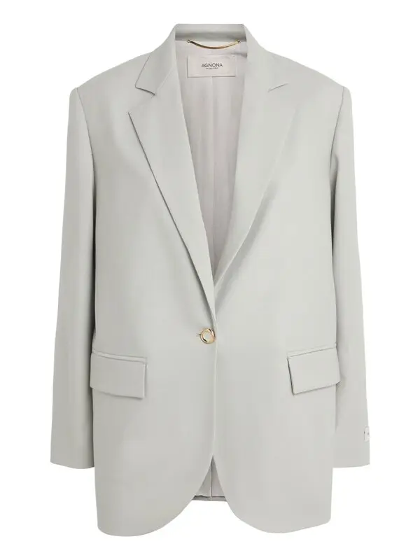 Agnona Virgin Wool Single-breasted Blazer - Grey