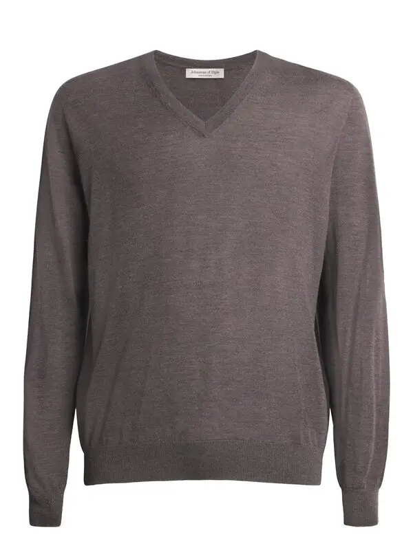 Johnstons Of Elgin V-neck Cashmere Sweater - Beige