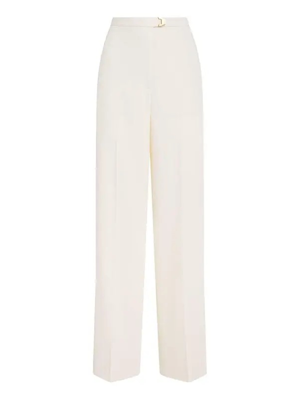 Agnona Virgin Wool Amanda Wide-leg Trousers - White