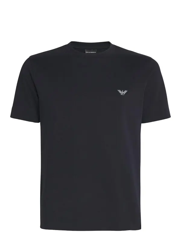 Emporio Armani Cotton Eagle Logo T-shirt - Blue