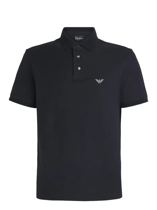 Emporio Armani Cotton Polo Shirt - Blue