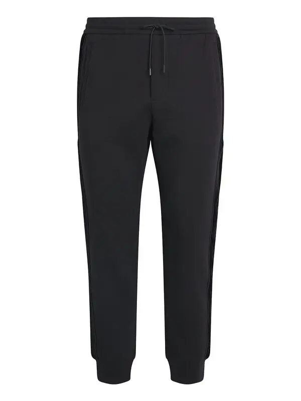 Emporio Armani Stretch-cotton Velvet Sweatpants - Black