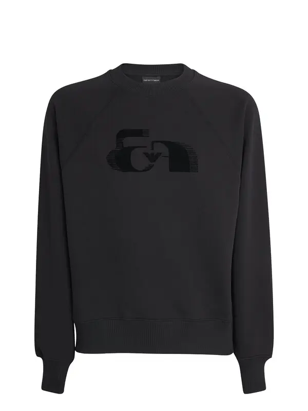 Emporio Armani Cotton Logo Sweatshirt - Black