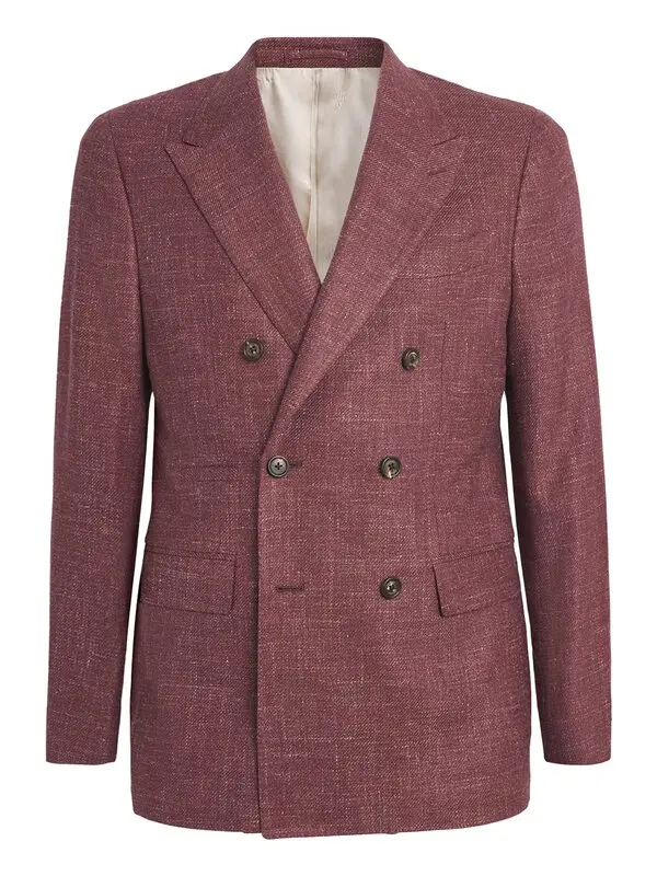 Eleventy Wool-silk-linen Blazer - Burgundy