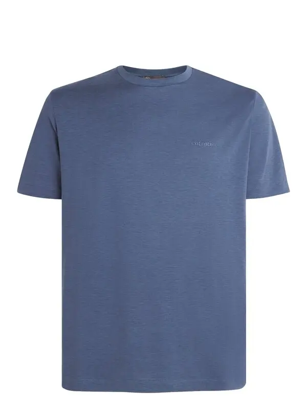 Colombo Silk-cotton T-shirt - Blue