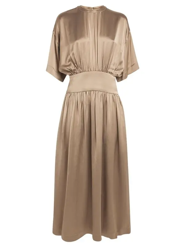 TOTEME Satin Maxi Dress - Beige