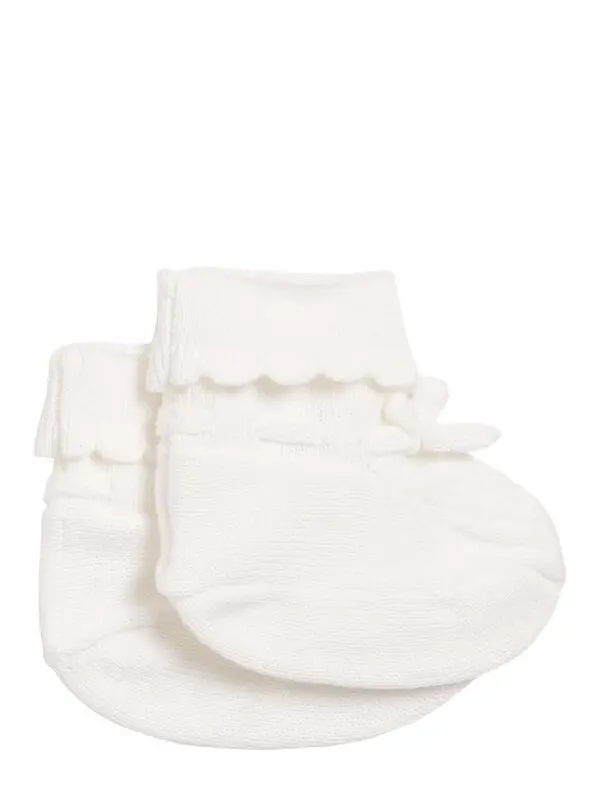 TARTINE ET CHOCOLAT Knitted Cotton Booties - Ivory