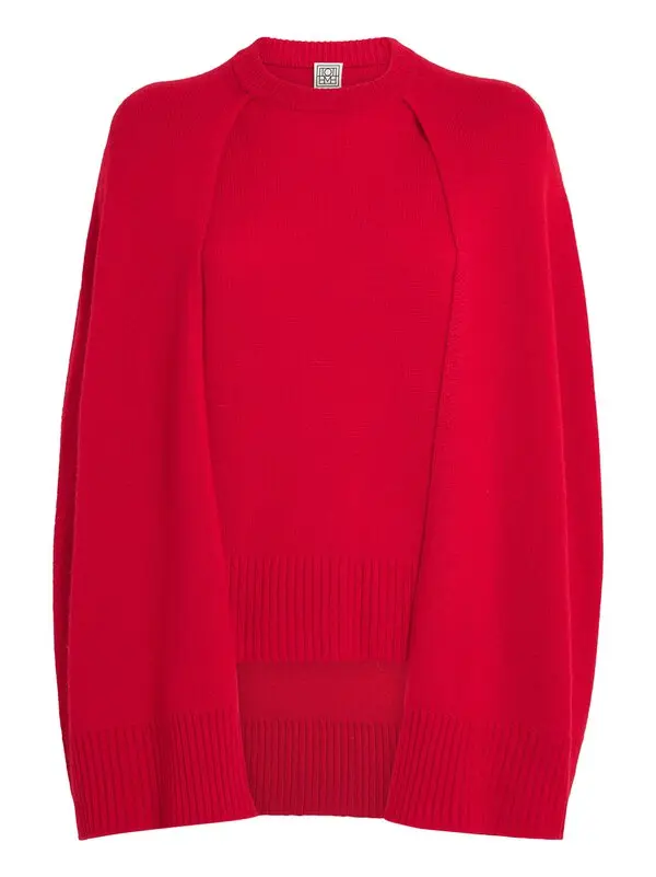 TOTEME Cashmere Cape Sweater - Red