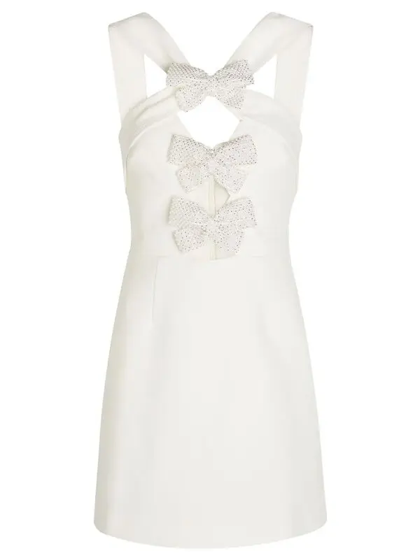 Rebecca Vallance Hermoine Bow-embellished Mini Dress - Ivory