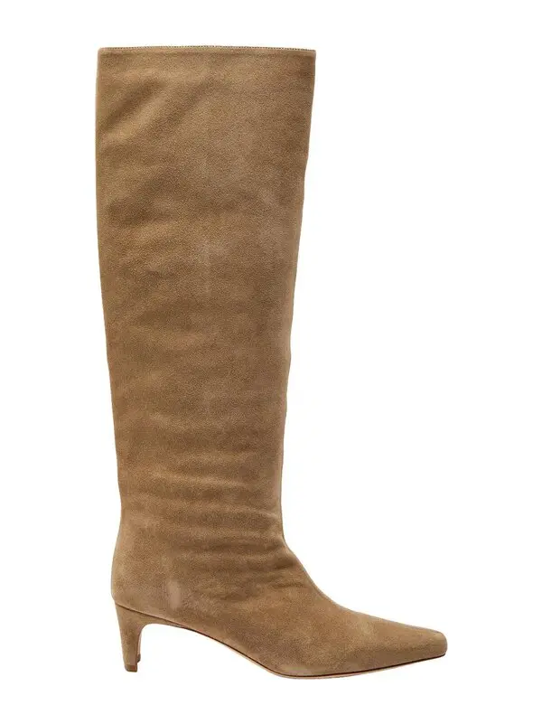 Staud Suede Knee-high Boots - Beige