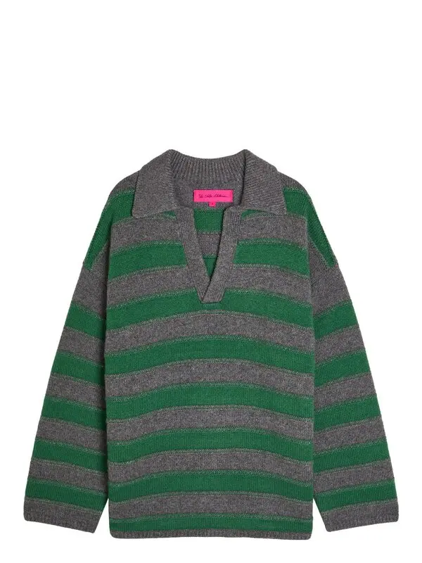 THE ELDER STATESMAN Striped Cashmere Rugby Jumper - Green