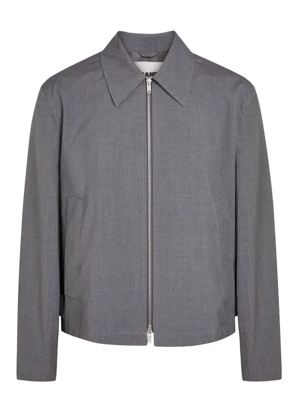 JIL SANDER Wool Zip-up Jacket - Grey