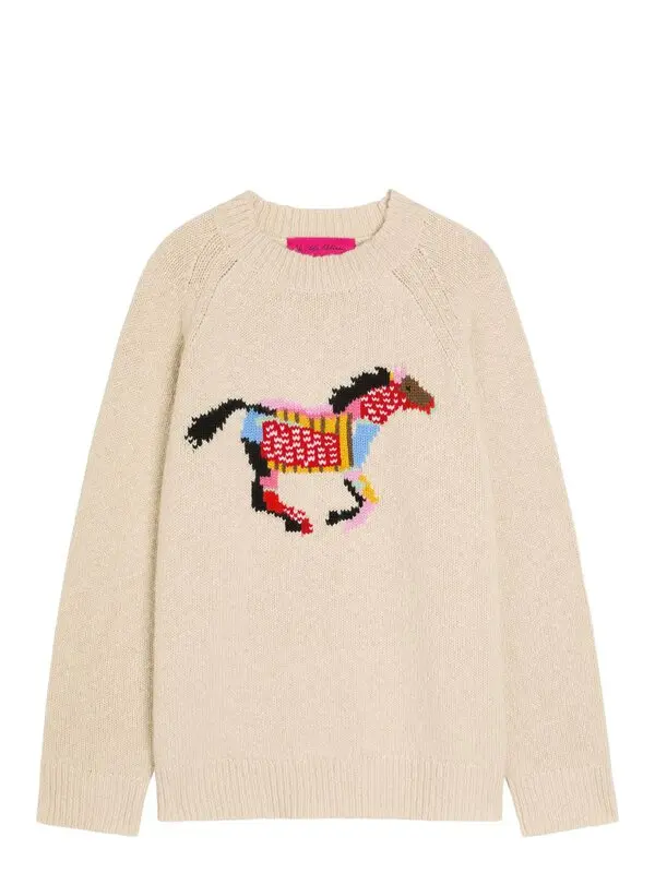 THE ELDER STATESMAN Glacier Horse Cashmere Jumper - Ecru