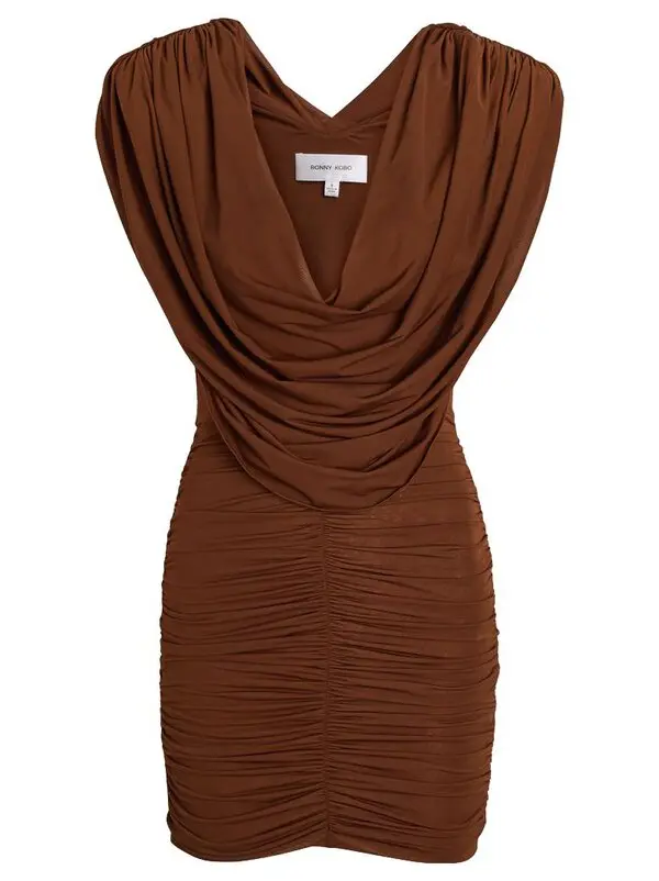 Ronny Kobo Stretch-mesh Mini Dress - Brown