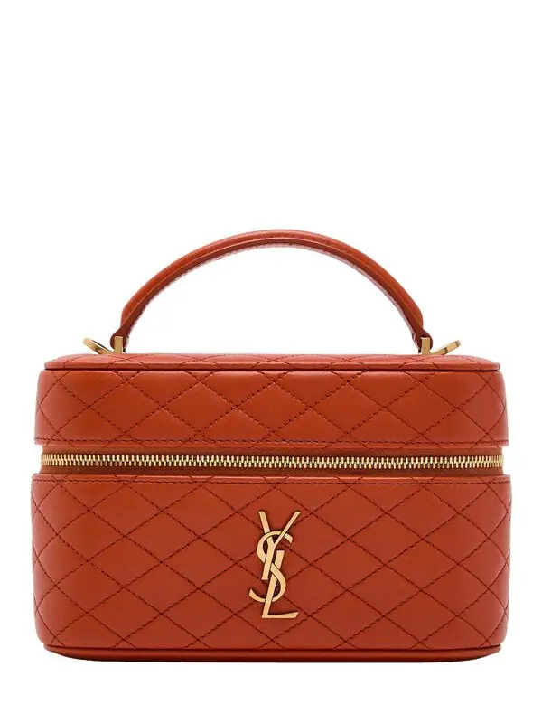Saint Laurent Gaby Mini Quilted Top Handle Bag - Red