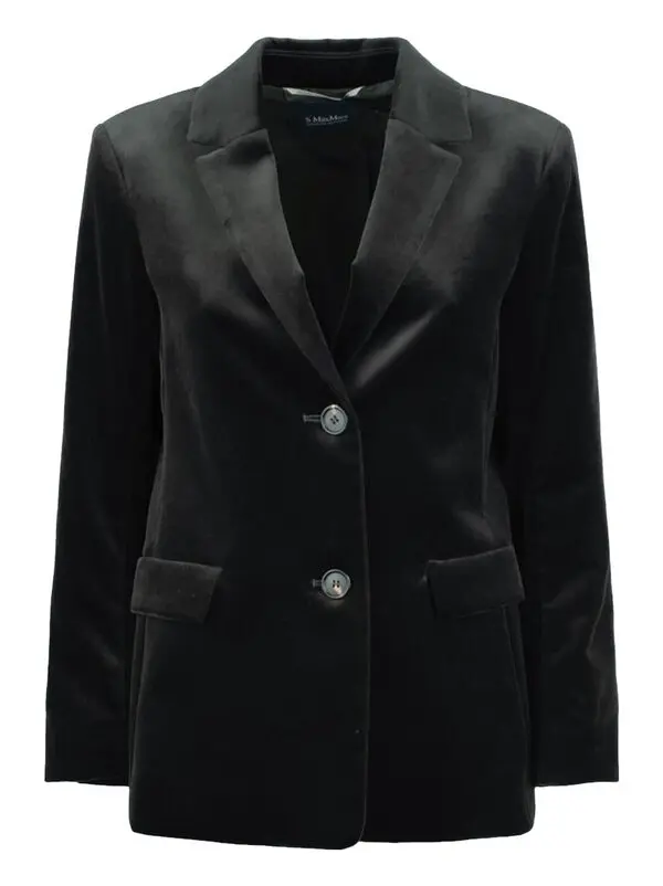 Max Mara Velvet Single-breasted Jacket - Green