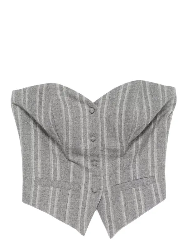VESTIAIRE D'UN OISEAU LIBRE Striped Wool Corset - Grey