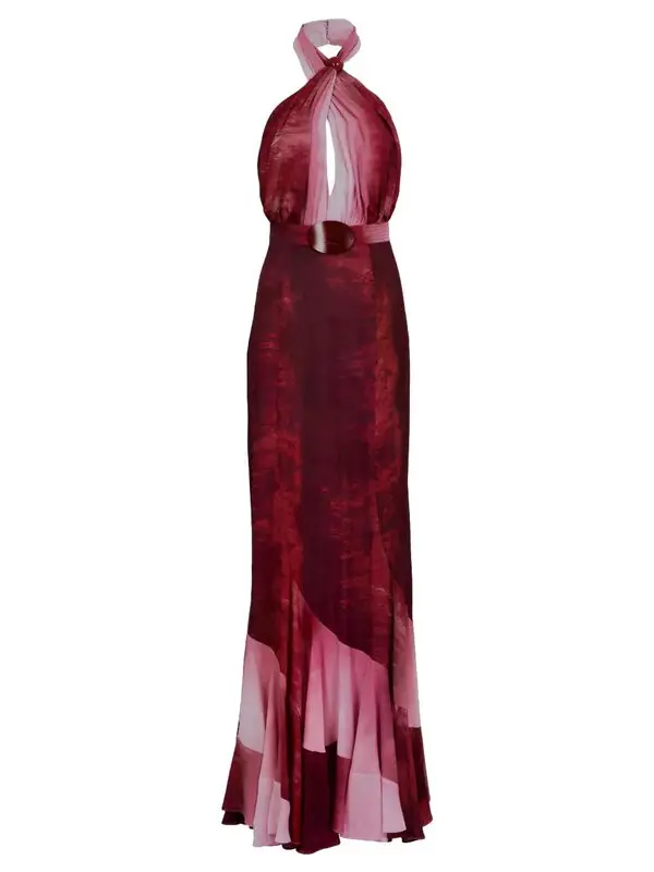 Silvia Tcherassi Raisa Halterneck Maxi Dress - Red