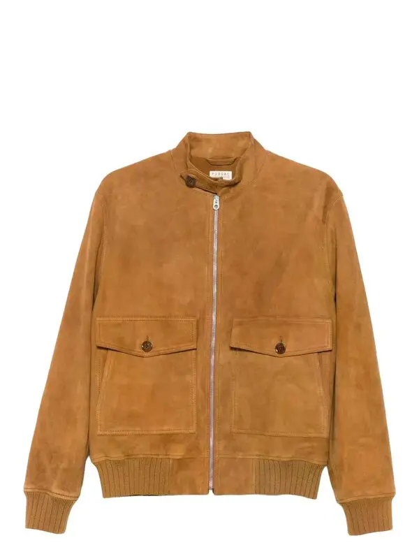 FURSAC Zip-up Suede Jacket - Brown