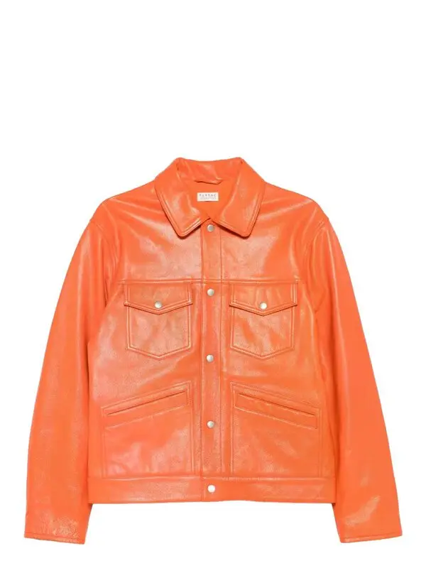 FURSAC Patch-pocket Leather Jacket - Orange