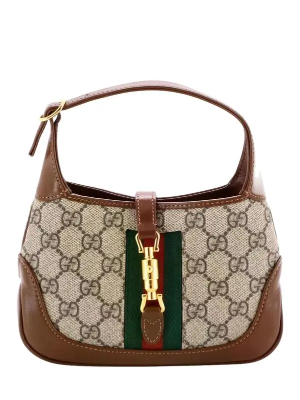 Gucci Jackie 1961 Gg Coated Canvas Mini Hobo Bag - Brown