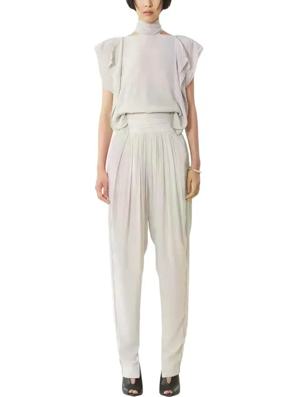 LANVIN Ruffled High-neck Blouse - Neutrals