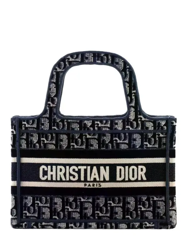 Dior Book Oblique Velvet Mini Tote Bag - Blue