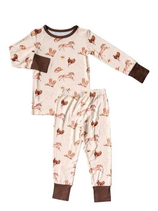LAREE + CO Paislee 2-piece Long Sleeve Set - Beige