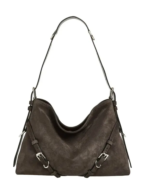 Givenchy Medium Voyou Suede Hobo Bag - 021-dark Grey