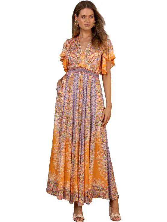 Hale Bob Charmeuse Maxi Dress - Orange