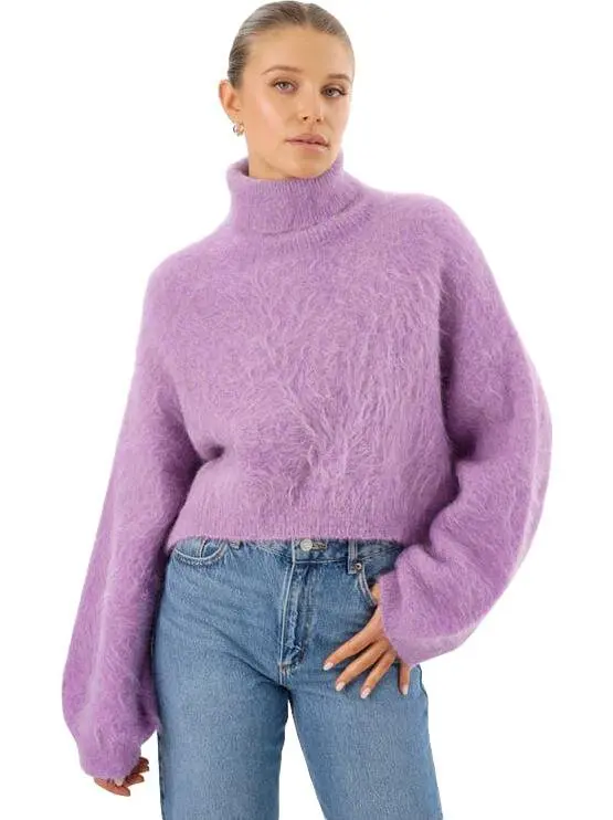 LAMARQUE Wool Turtleneck Sweater - Lavender Mauve