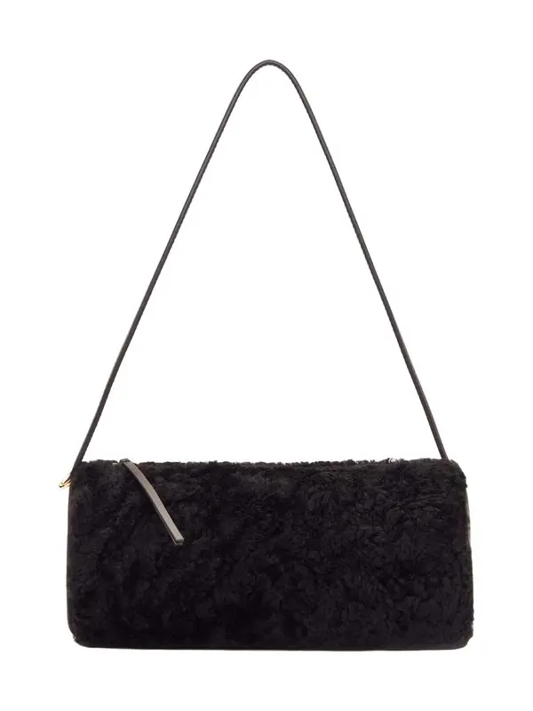 REFORMATION Simona Cylinder Shearling Bag - Brown
