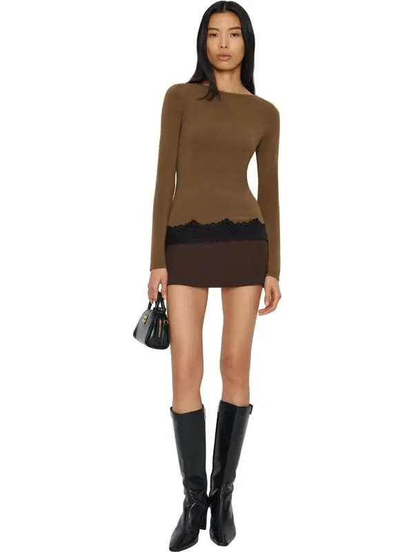 REFORMATION Hunter Knit Top - Brown