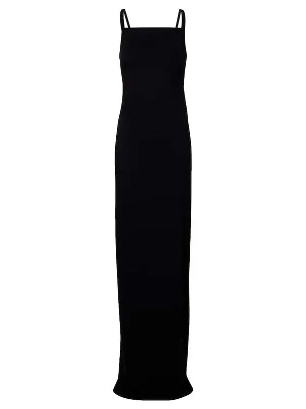 Rick Owens Temple Layered Cotton Jersey Maxi Dress - Black