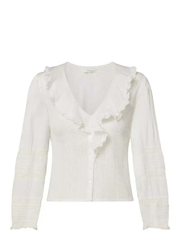 DÔEN Huguette Ruffled Blouse - White