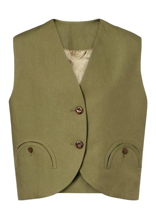 BLAZÉ MILANO Midday Sun Linen Vest - Green