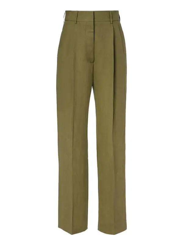 BLAZÉ MILANO Midday Sun Wide-leg Linen Pants - Green