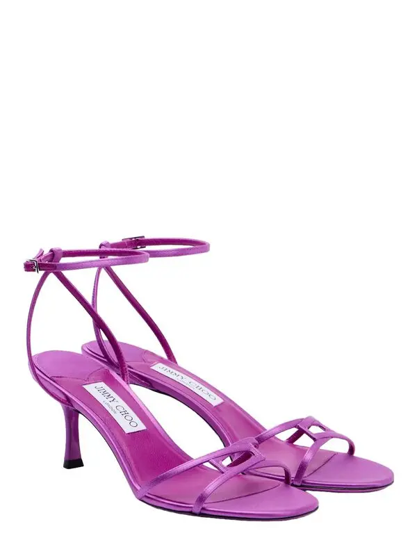 JIMMY CHOO 1998 Leo 65 Satin Sandals - Purple