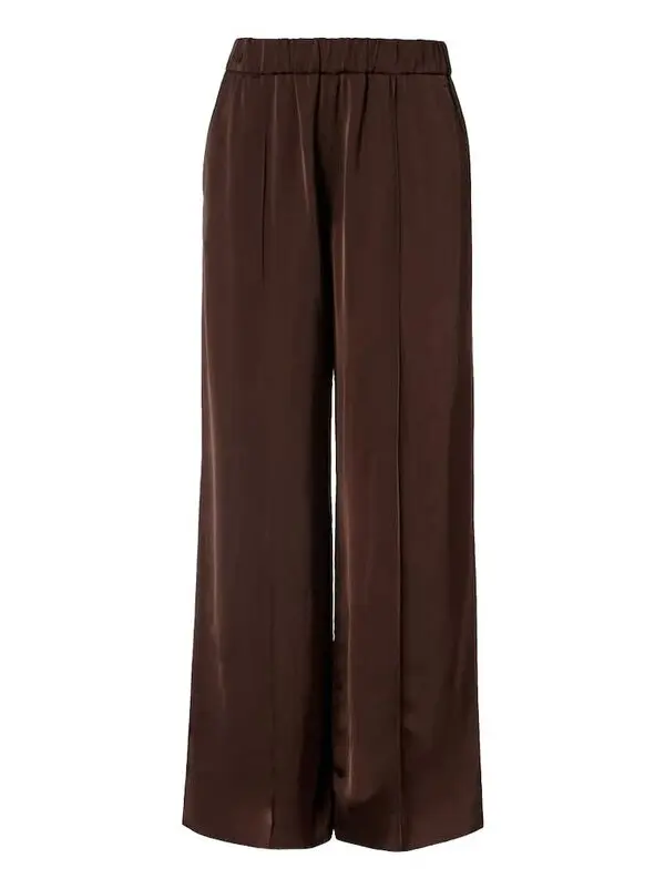 JIL SANDER Wide-leg Viscose Pants - Brown