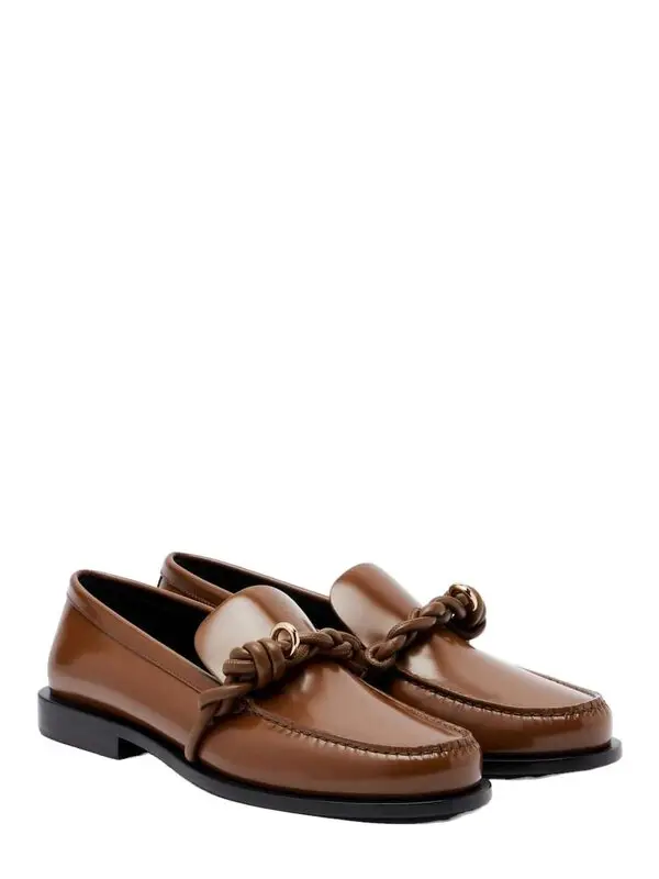 JIL SANDER Tangle Leather Loafers - Brown